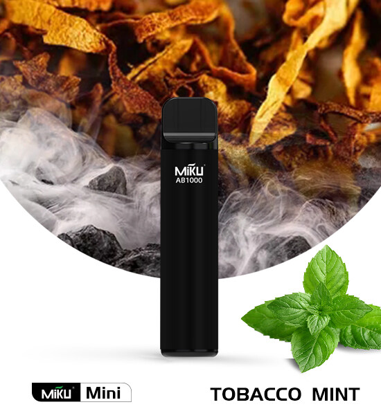 Tobacco Mint 1000 Puffs 3% Nicotine Miku Mini Disposable vape 3ml juice
